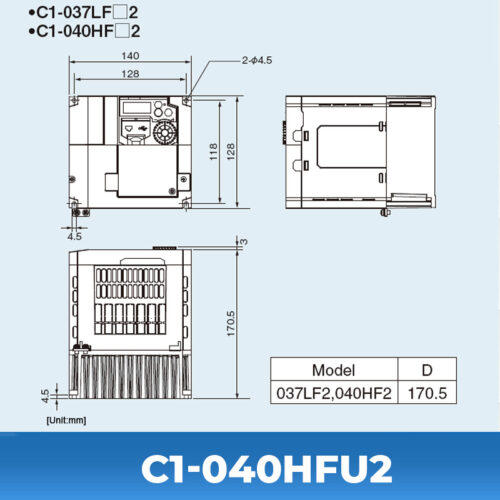 Hitachi C1-040HFU2 Inverter - Hitachi AC Drives / VFD Drives - Hitachi ...